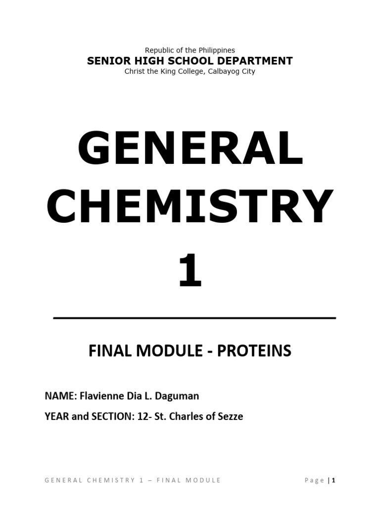 Gen Chem Final Mod 8 | PDF | Translation (Biology) | Messenger Rna