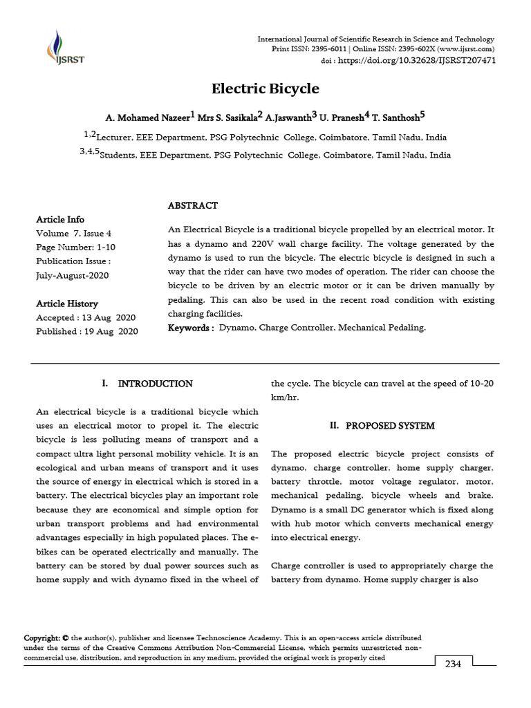 Electric Bicycle | PDF