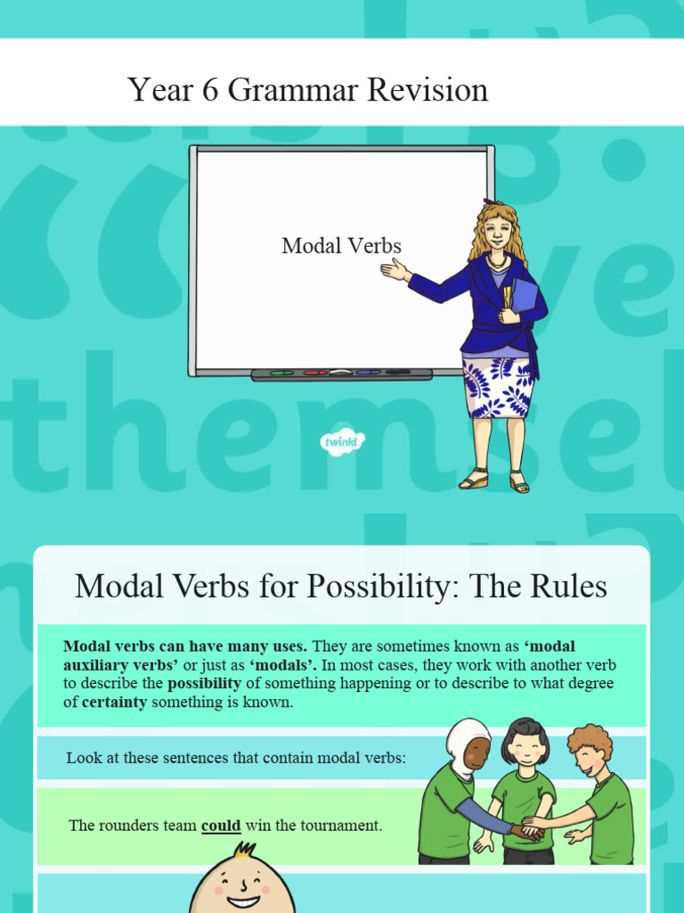 t2 e 2149 Year 6 Grammar Revision Guide and Quick Quiz Modal Verbs ...