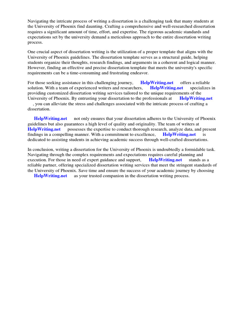 Dissertation Template University of Phoenix | PDF | Thesis