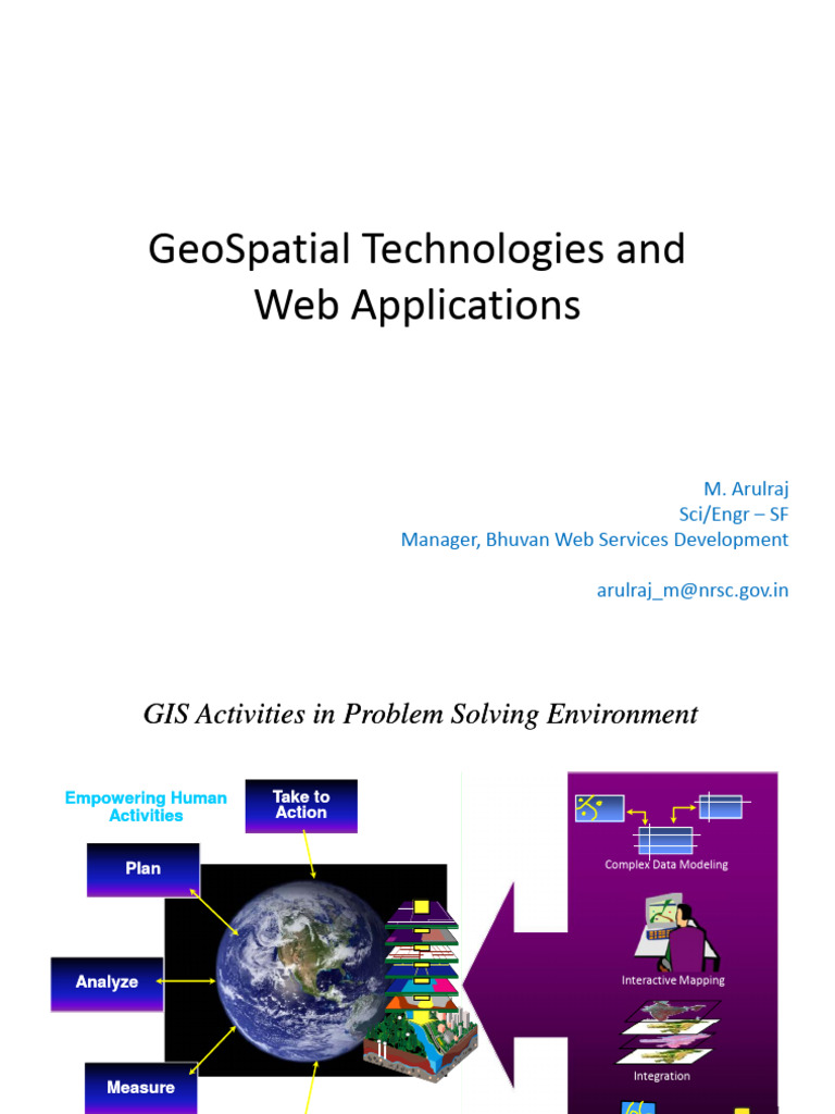 GeoSpatial Technologies Overview | PDF | Geographic Information System ...