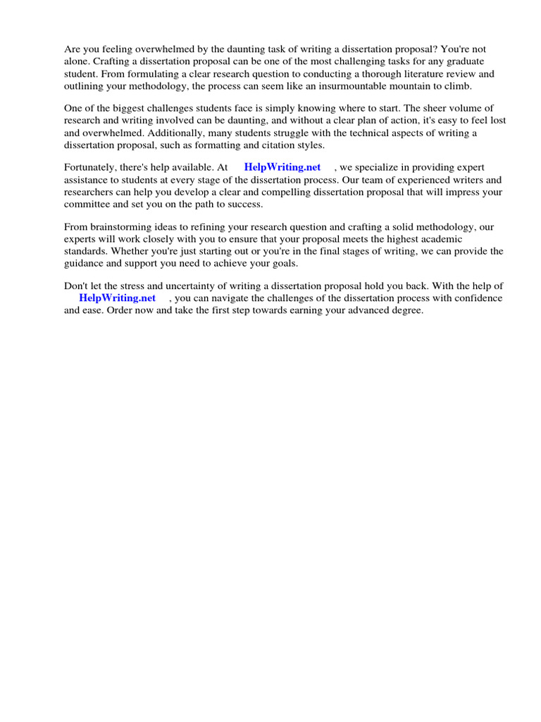 Writing A Dissertation Proposal For Dummies | PDF | Thesis | Sustainability