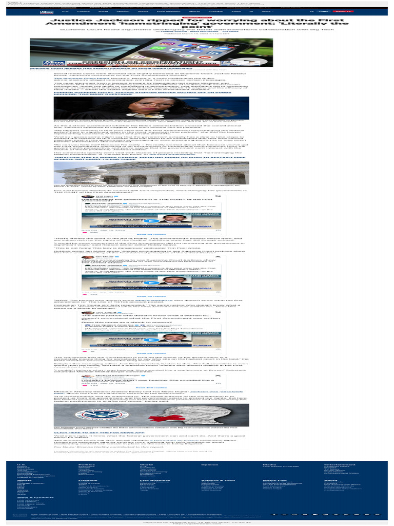 Justice Jackson Ripped For Worrying About The First Amendment ...