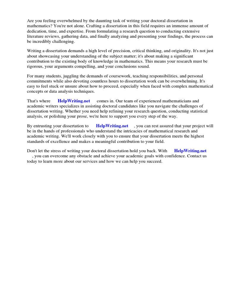 Doctoral Dissertation Mathematics | PDF | Thesis | Mathematics