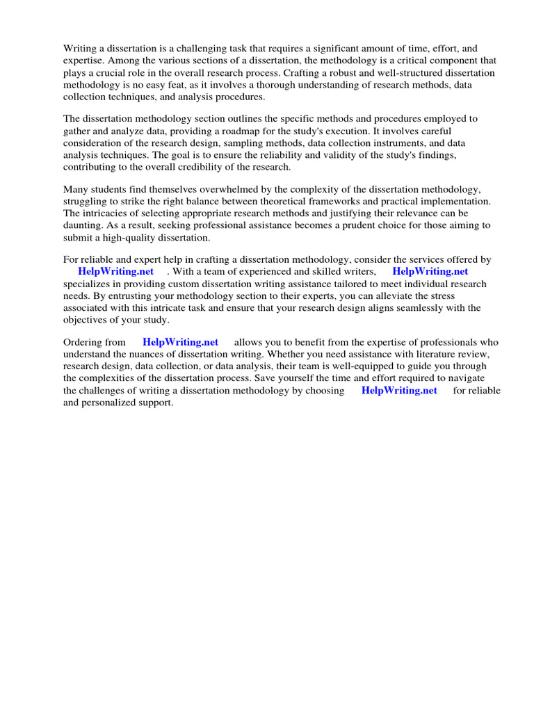 What Do You Include in A Dissertation Methodology | PDF | Methodology ...