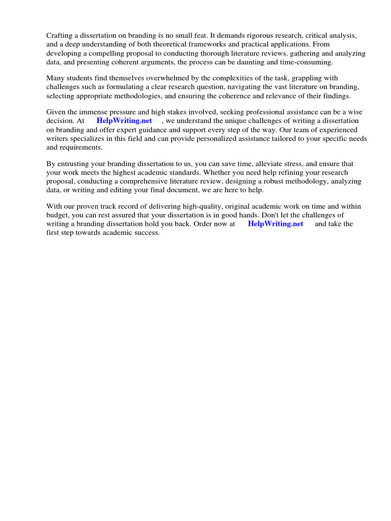 Branding Dissertation Proposal | PDF | Brand | Thesis