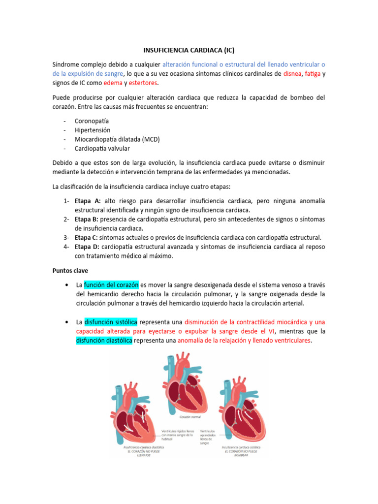 1 - Insuficiencia Cardiaca | Descargar gratis PDF | Insuficiencia cardíaca | Corazón