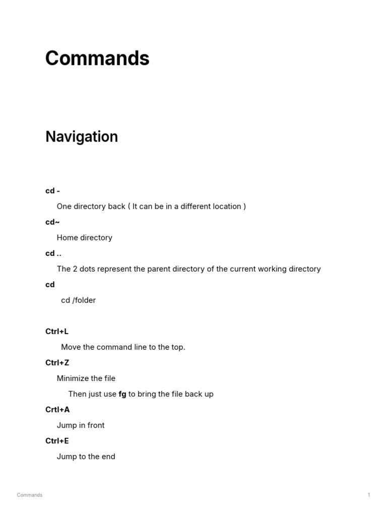 Commands | PDF | Computer File | Computing