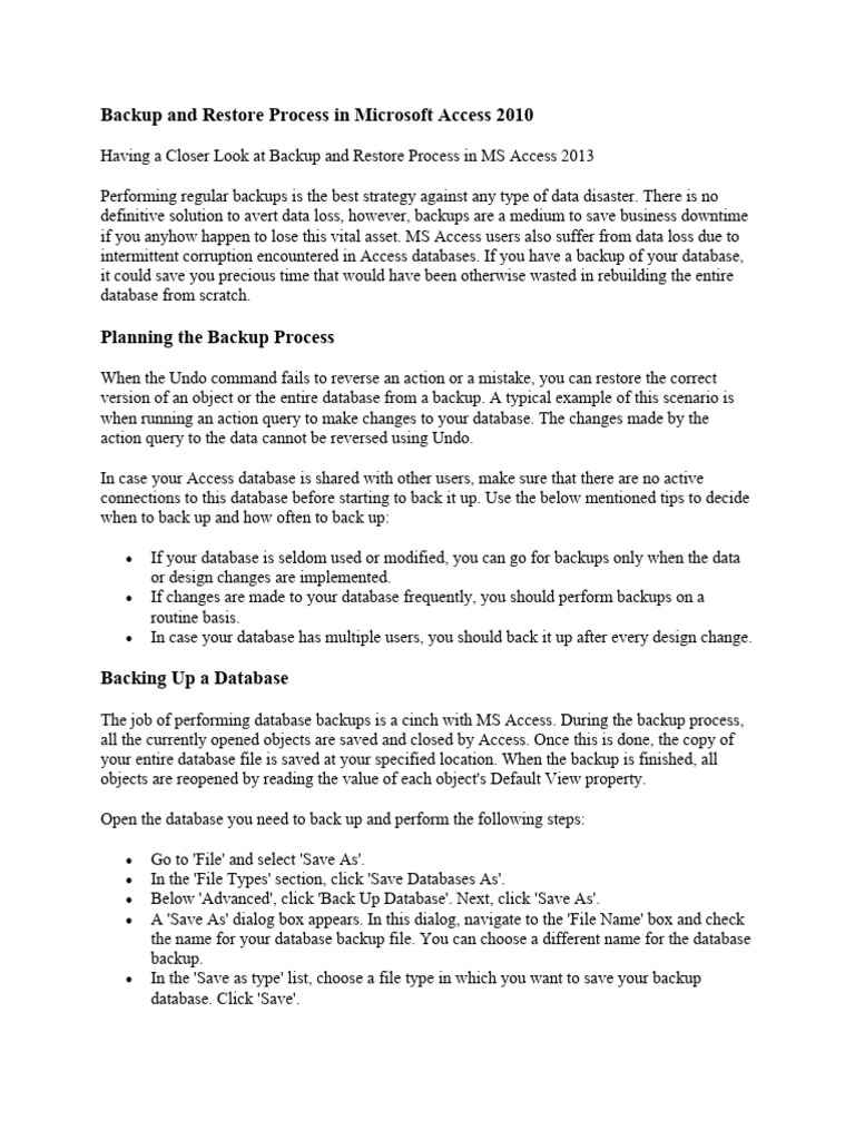 Backup and Restore | PDF | Databases | Backup