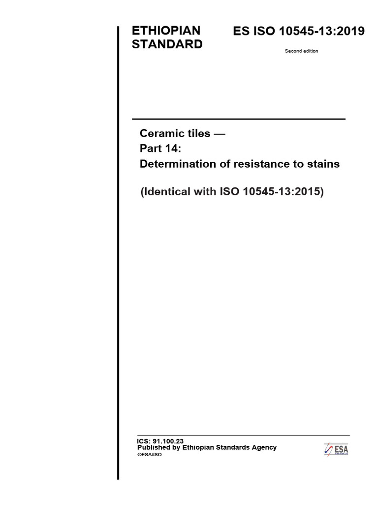 Ceramic Tile Stain Resistance Guide | PDF | Staining | International ...