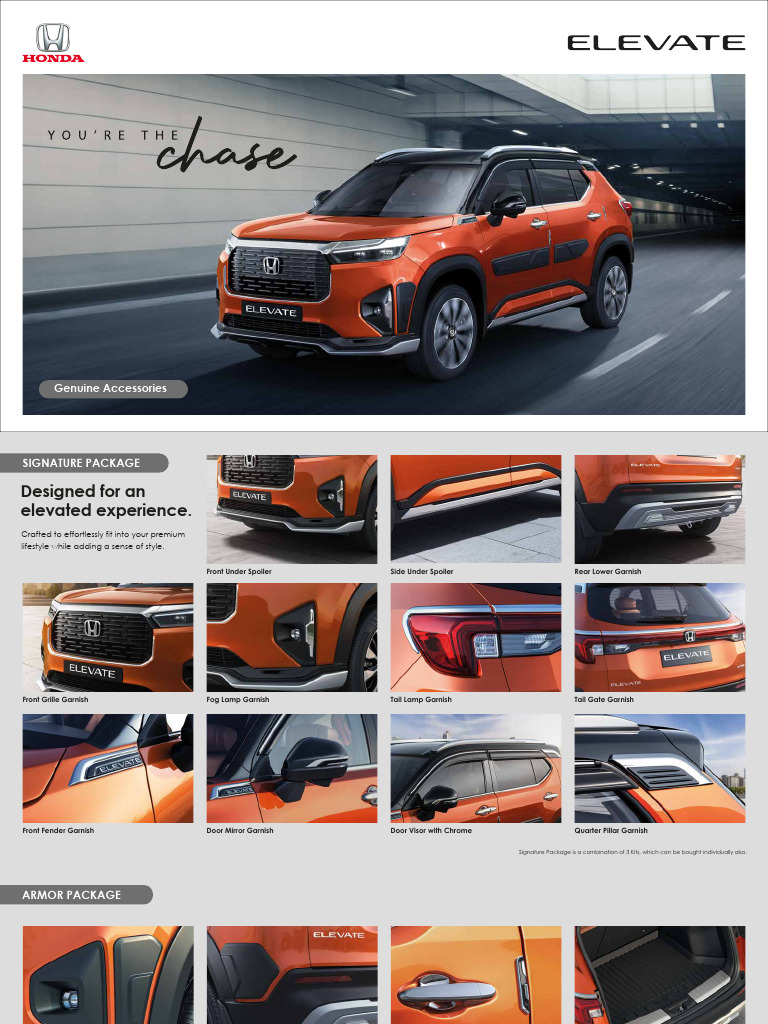 Honda Elevate Accessories Brochure | PDF | Motor Vehicle | Land Vehicles