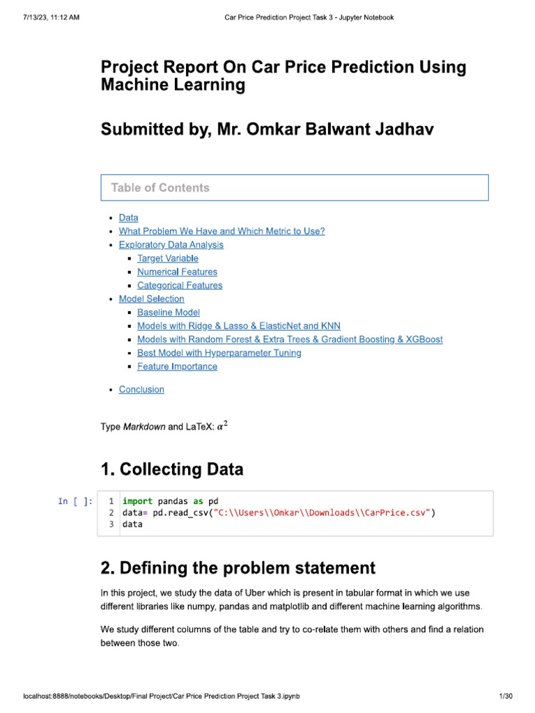 Task 3 Car Price Prediction Using Machine Learning | PDF Task 3 Car Price Prediction Using Machine Learning | PDF