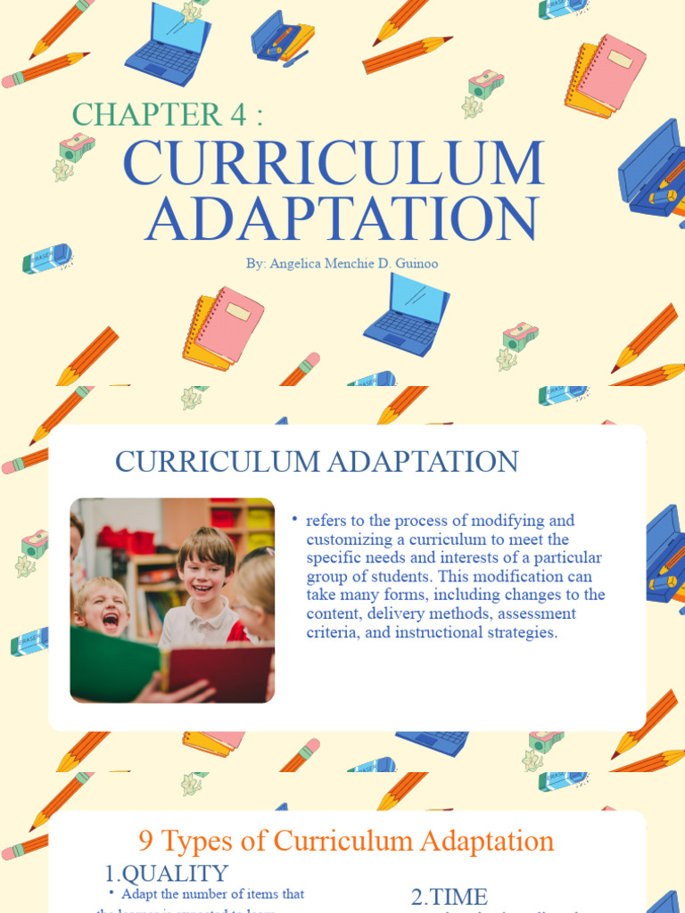 Types of Curriculum Adaptation | PDF | Curriculum | Learning