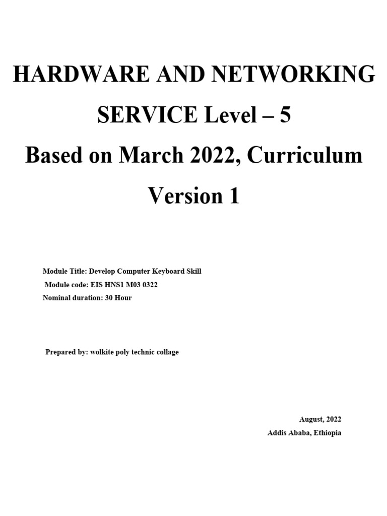 HNS L-5 Develop Computer Keyboard Skill | PDF | Human Factors And Ergonomics | Computer Keyboard