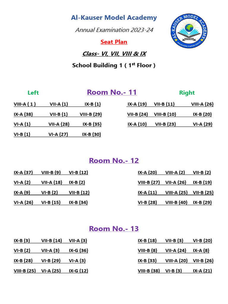Seat Plan 2024 | PDF