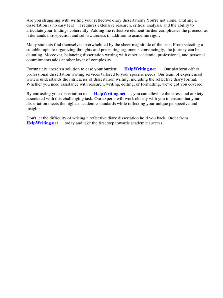 Reflective Diary Dissertation Example | PDF | Leadership | Learning