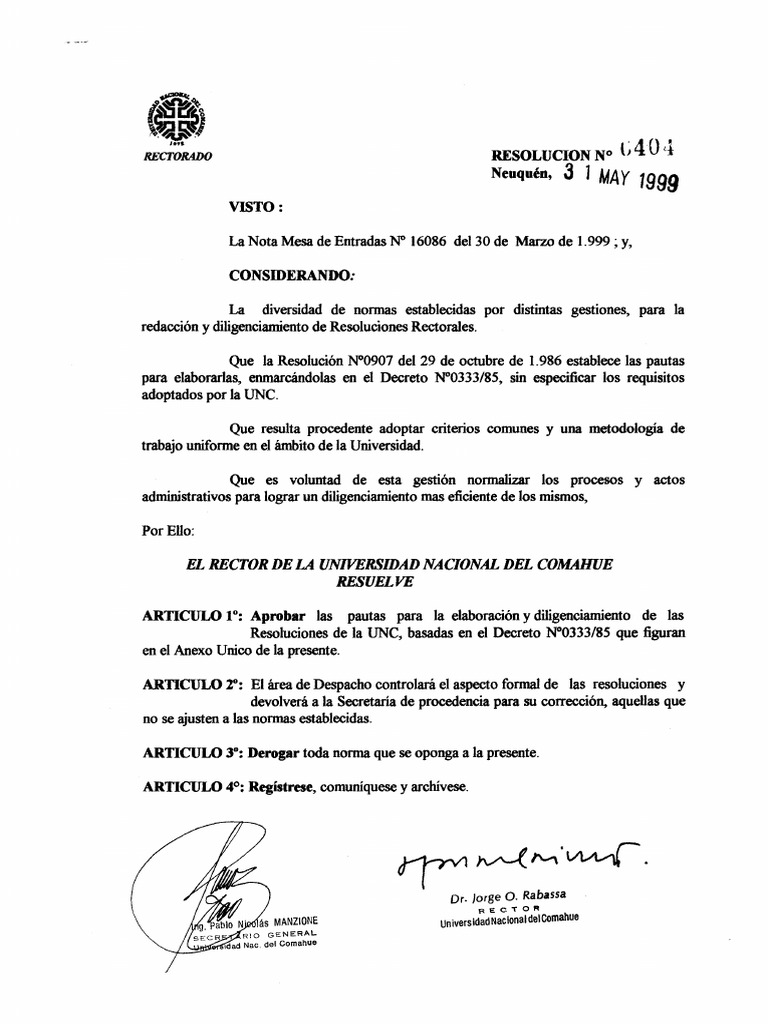 Resol - 0404 - 1999 PAUTAS ELABORACION RESOL | PDF