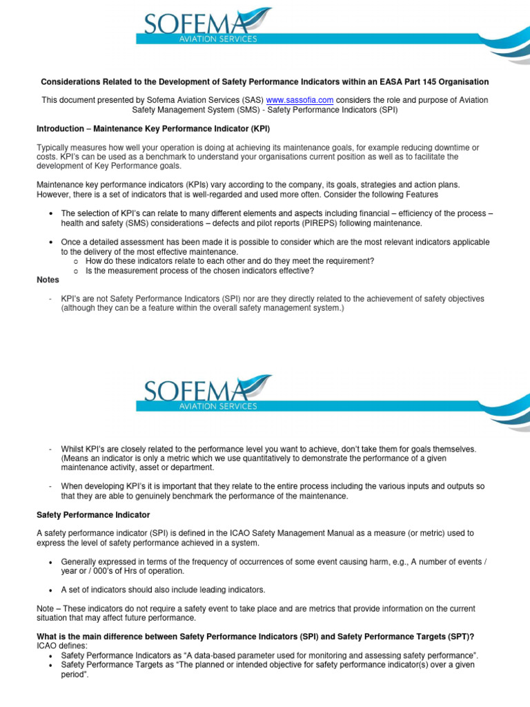 KPI vs SPI in Aviation Safety Management | PDF | Performance Indicator ...