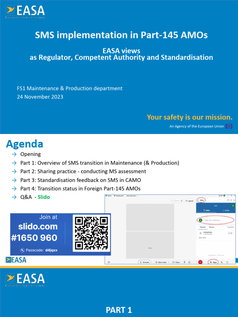 Easa p145 Sms Consolidated | PDF | Risk | Risk Management