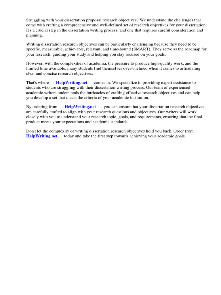 Dissertation Proposal Research Objectives | PDF | Thesis | Methodology