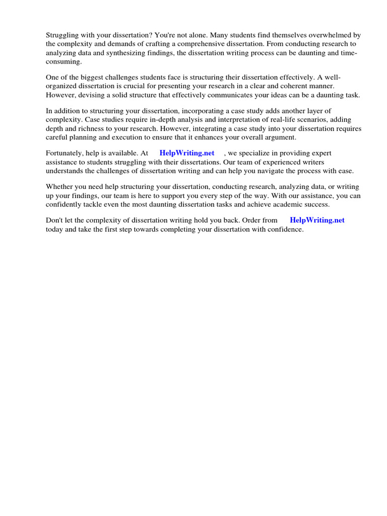 Structuring Your Case Study Dissertation | PDF | Thesis | Essays