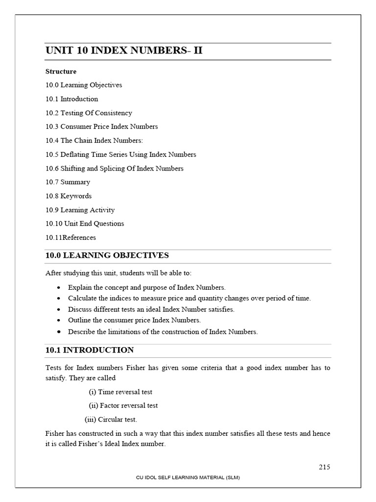 Mba Sem-1 Decision Science-I - U-10 | PDF | Cost Of Living | Price Indices Mba Sem-1 Decision Science-I - U-10 | PDF | Cost Of Living | Price Indices