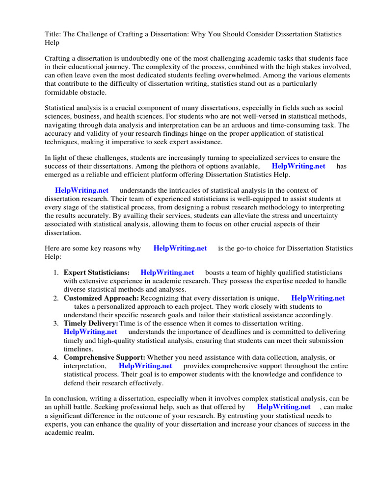 Dissertation Statistics Help Pdf Statistics Thesis