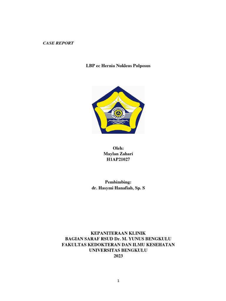 Case Report HNP | PDF