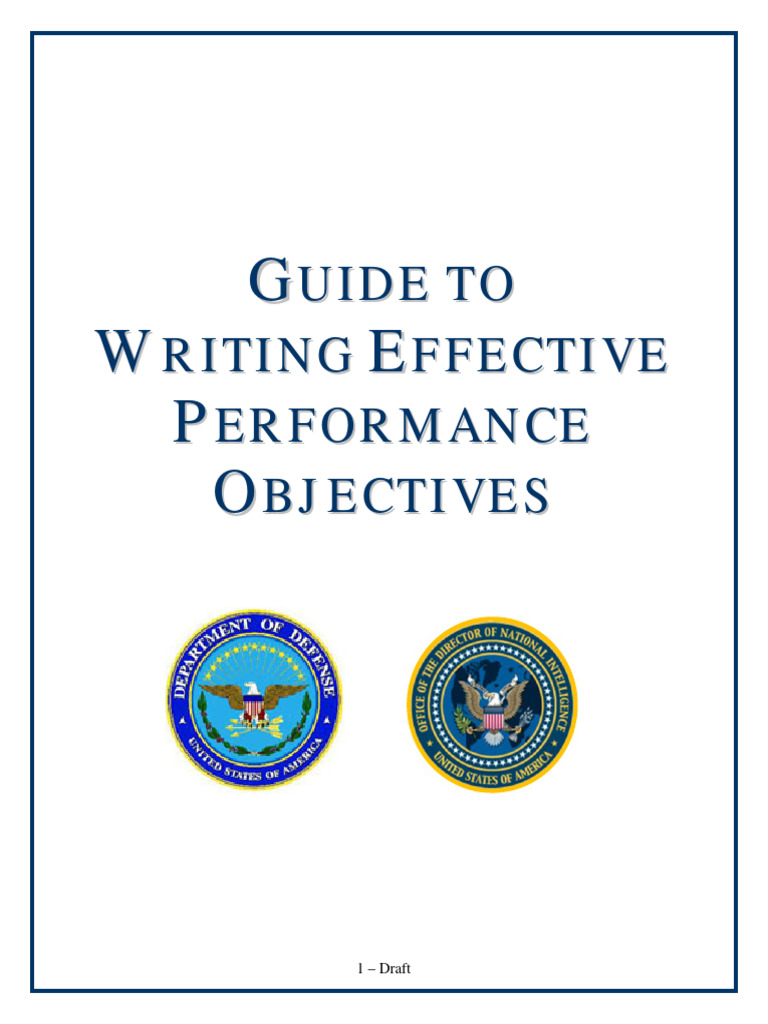 Guide To Writing Effective Objectives - Final | PDF | Goal | Evaluation