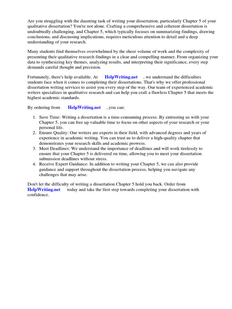 Sample Chapter 5 Qualitative Dissertation | PDF | Methodology ...