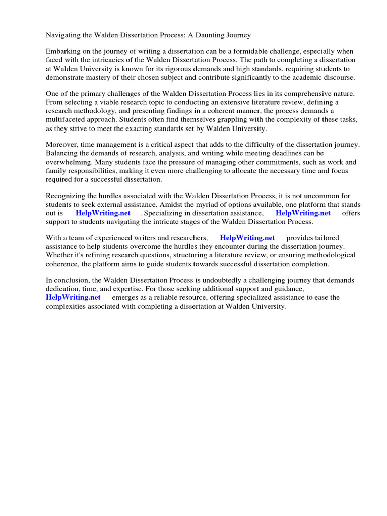 Walden Dissertation Process | PDF | Walden | Thesis