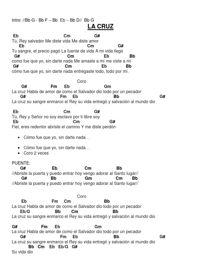 Acordes La Cruz Lead y Socorro | PDF | Teología | Creencia religiosa y ...