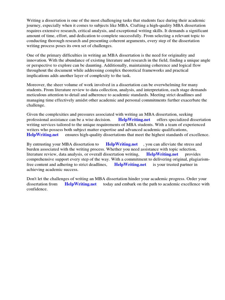 Writing Your Mba Dissertation PDF | PDF | Supply Chain | Thesis