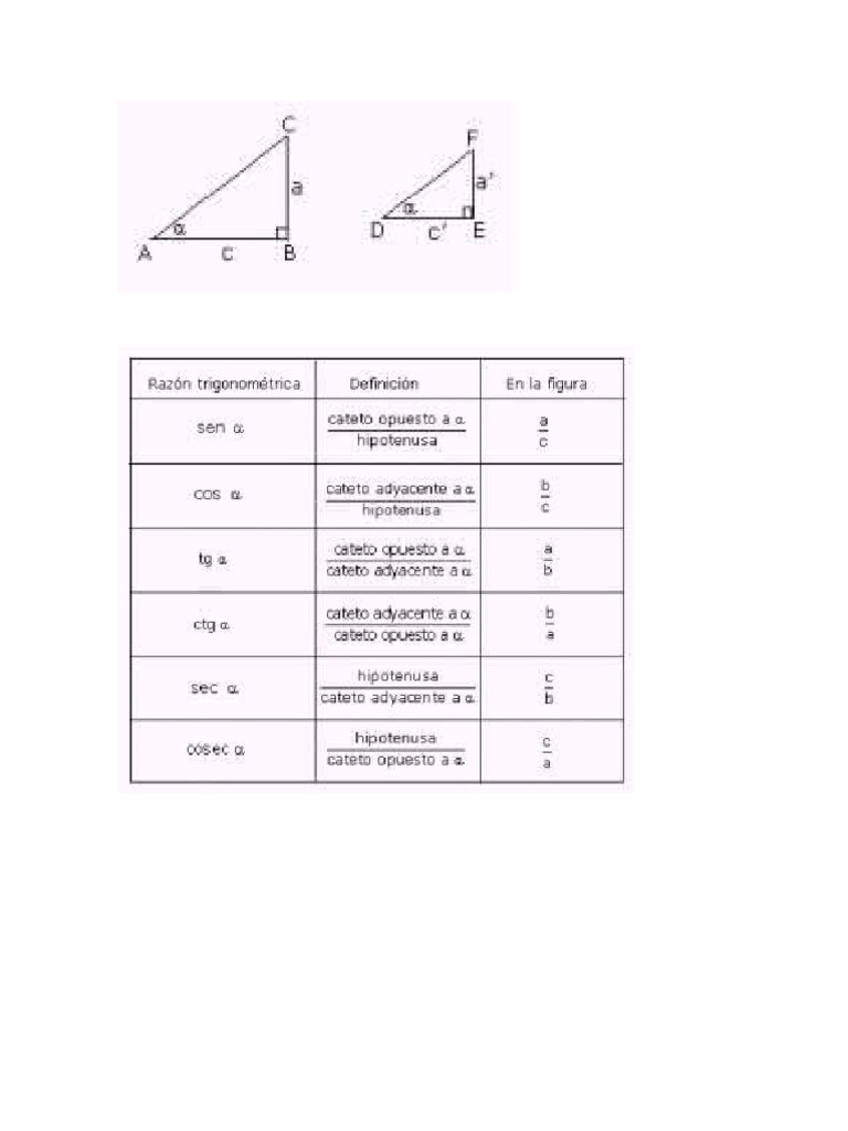 FUNCIONES TRIGOMOMETRICAS DE TRIANGULO RECTANGULO | PDF