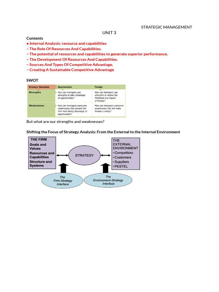Unit 3 | PDF | Competitive Advantage | Business
