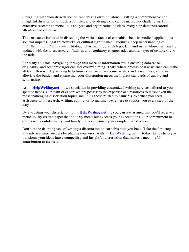 Dissertation Sur Le Cannabis | PDF | Cannabis (Drug) | Cannabis