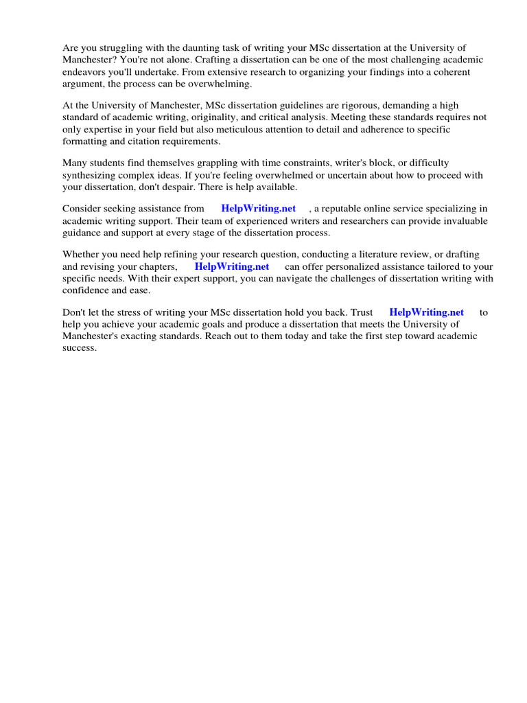 University of Manchester MSC Dissertation Guidelines | PDF | Quantum Computing | Thesis