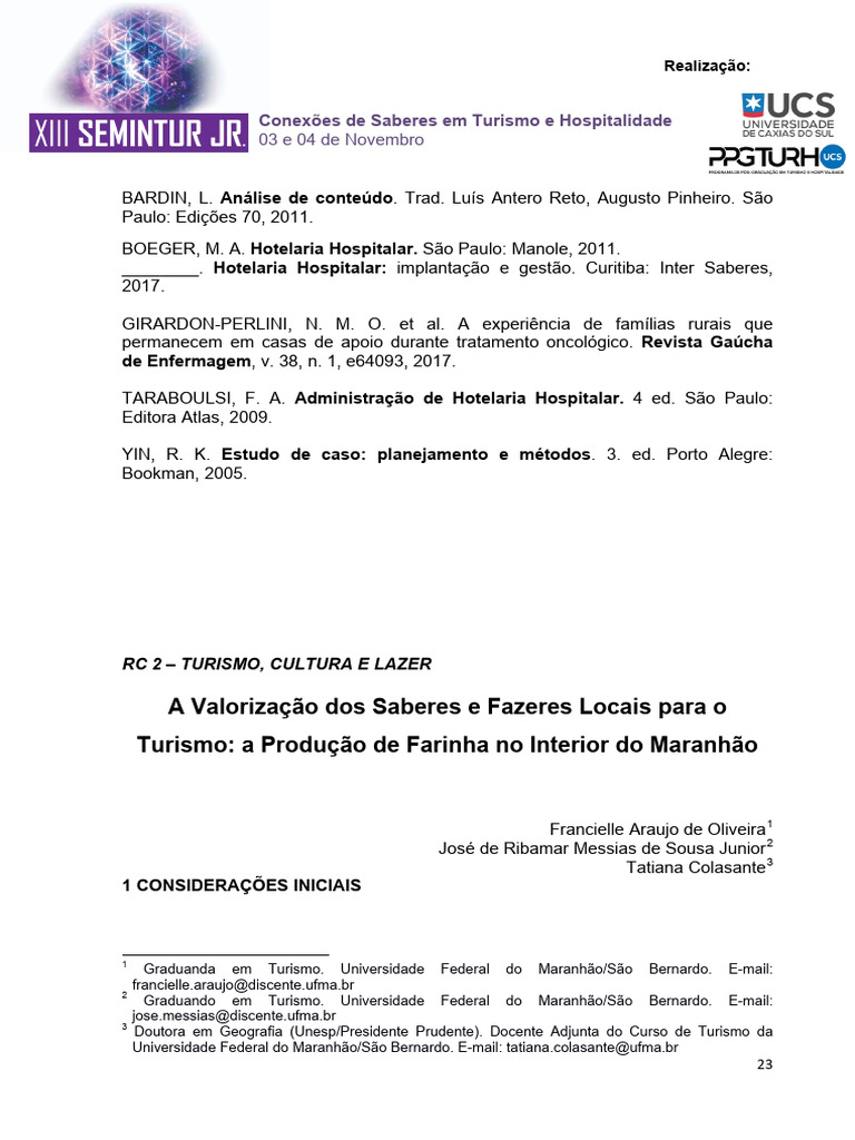 Farinhada: Patrimônio Cultural Maranhense | PDF | Turismo | Agricultura