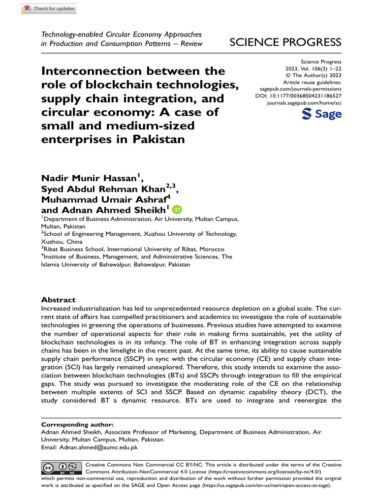 04 2023 Interconnection Between The Role of Blockchain Technologies Supply Chain Integration and ...