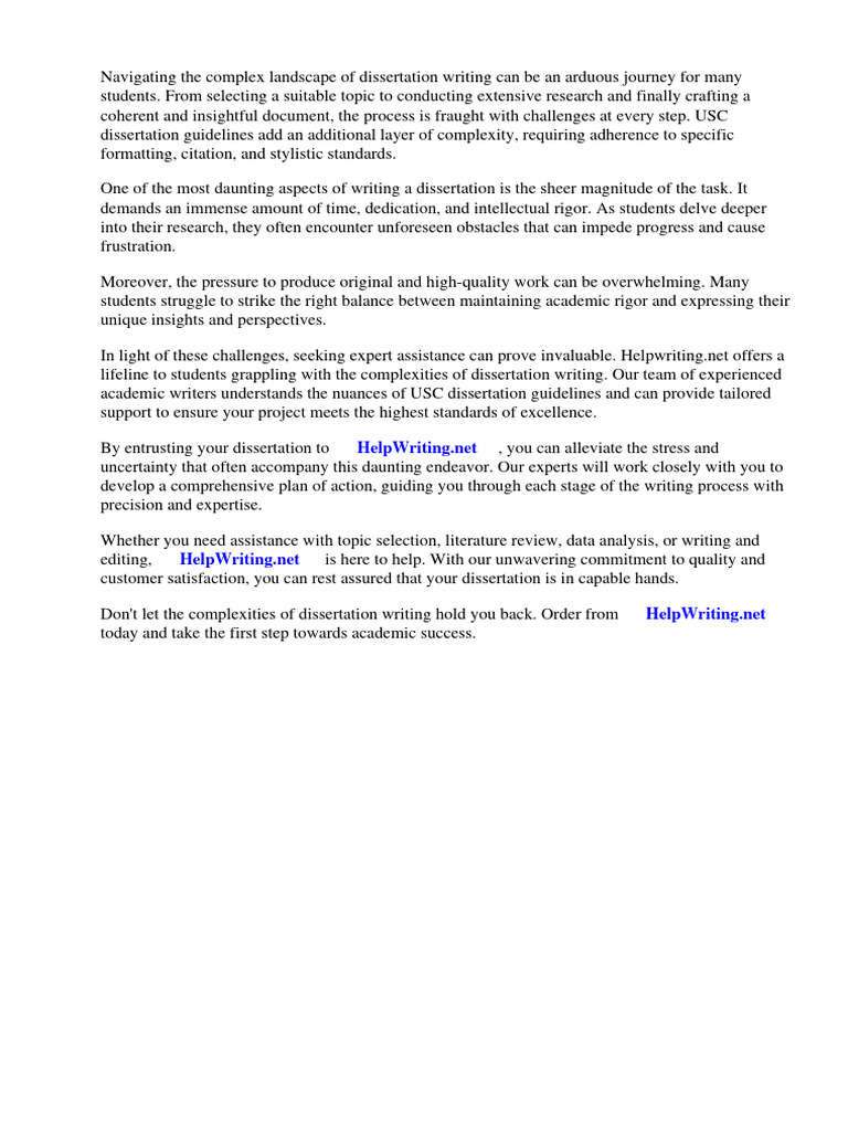 Usc Dissertation Guidelines | PDF | Thesis | Essays