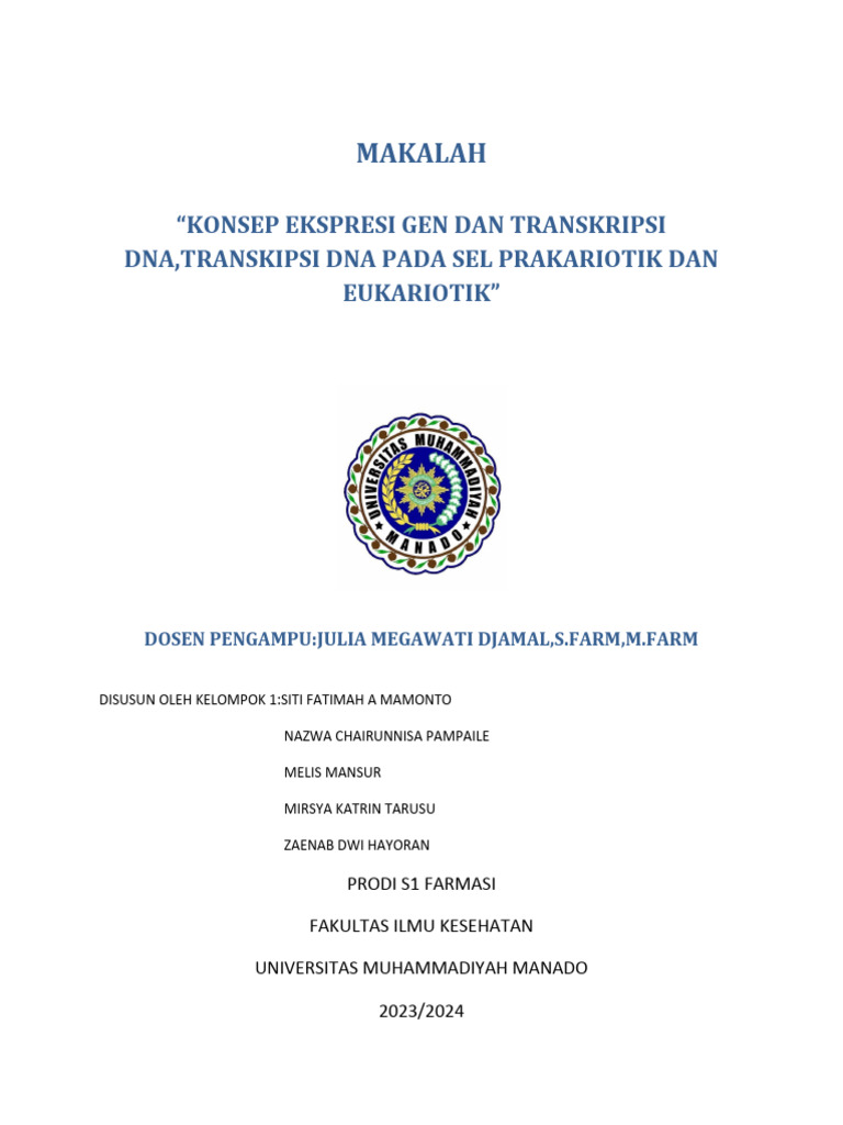 Makalah Biologi Sel Dan Molekuler123 | PDF