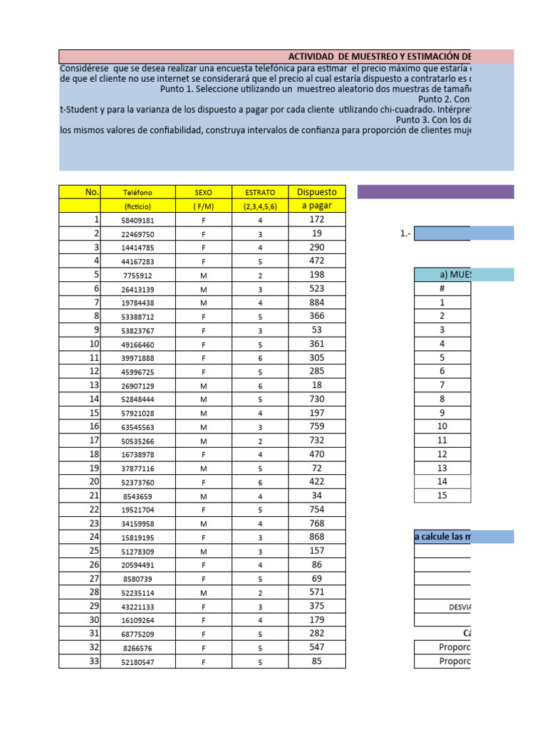 ACTIVIDAD DE LABORATORIO # 1 CORTE 2 (Muestreo y estimación de parámetros)-SAVIO | PDF | Media ...
