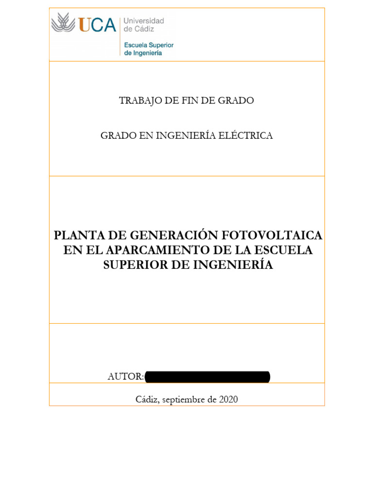 Ejemplo Proyecto Final de Curso | PDF | Fotovoltaica | Energía y medio ...