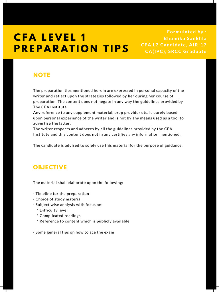 CFA Level 1 Preparation Tips 1583908577 | PDF