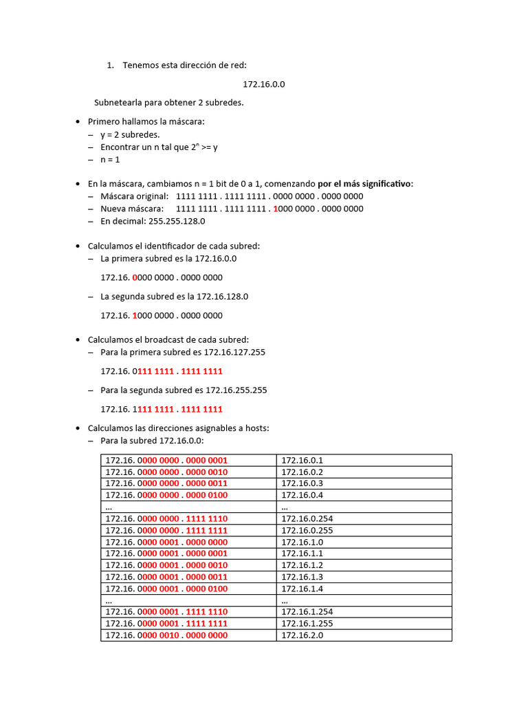 2. Ejemplo - 2 subredes de clase B | PDF | Protocolos de red | Red de área amplia