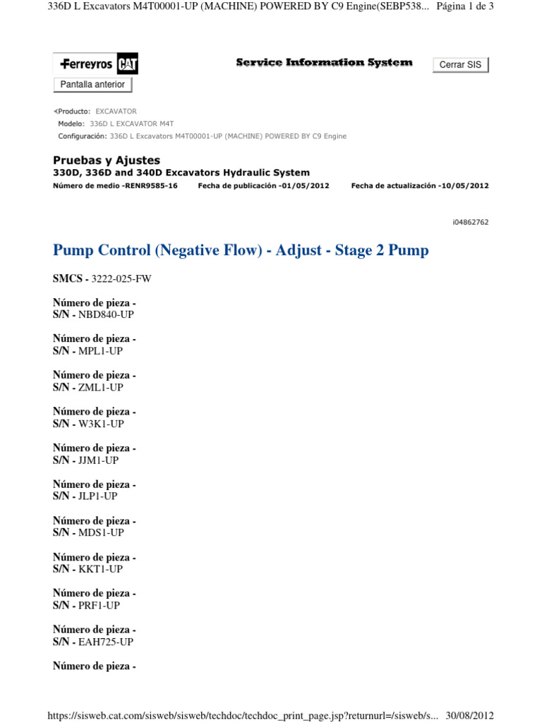 Pump Control (Negative Flow) - Adjust - Stage 2 Pump | PDF | Hydraulics ...