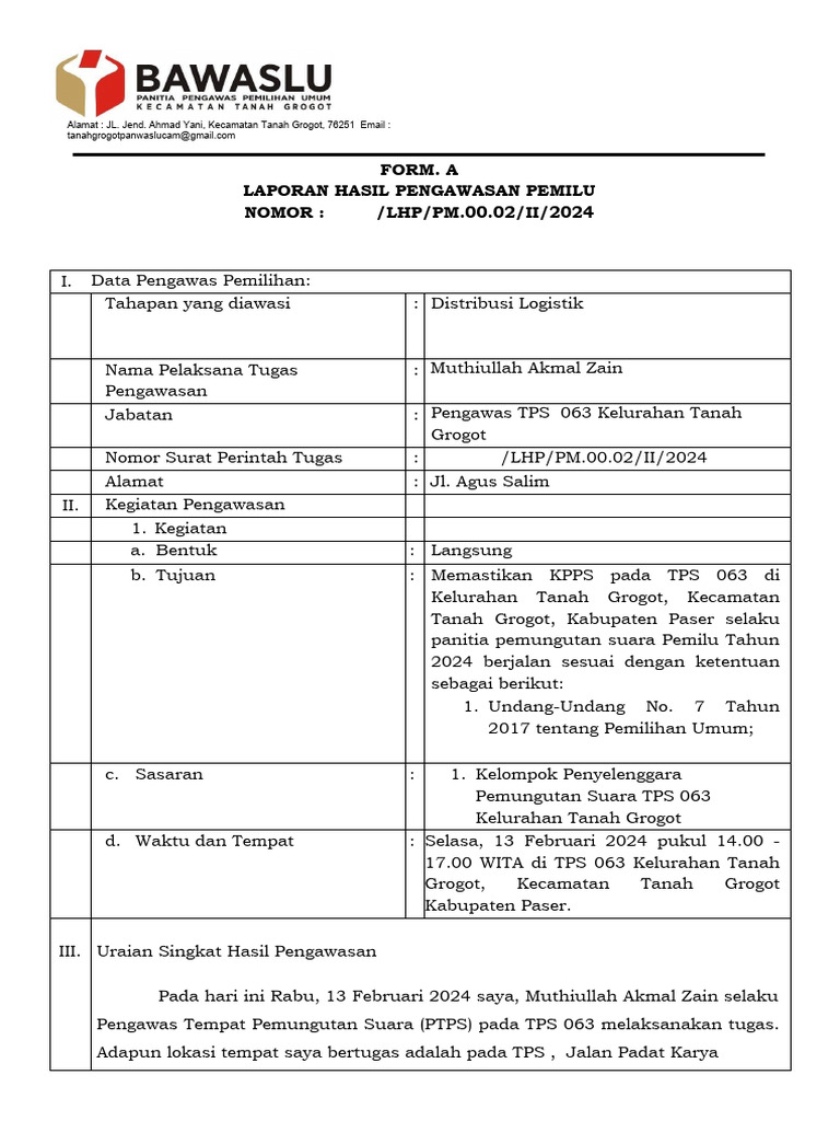 FROM A Pengawasan Distribusi Logistik | PDF