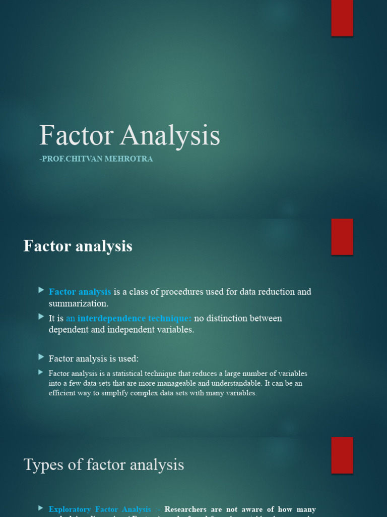 Understanding Factor Analysis Techniques | PDF | Factor Analysis | Variance