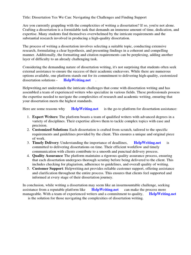 Dissertation Yes We Can | PDF | Thesis | Essays