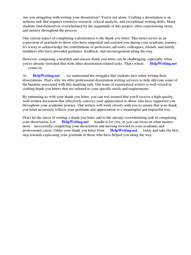 Thank You Letter Dissertation | PDF | Thesis | Microsoft Power Point